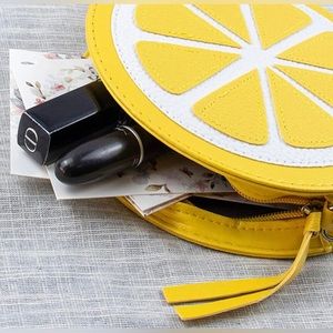 Bags | Nwt Lemon Fruit Shaped Round Cute Fashion Personality Cross Body ...